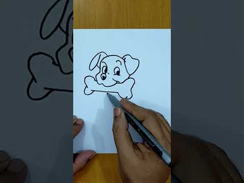 Draw A Dog With Bone #shorts #YTshorts #trending #viral | Easy Drawings | Magic Drawings #dogs #pets