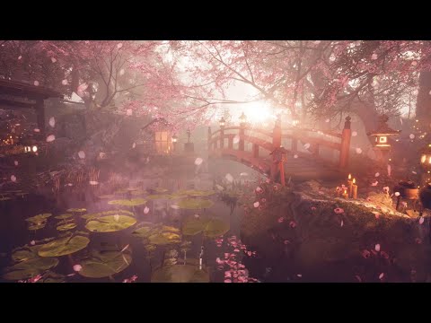 🌸Japanese Garden fluttering cherry blossoms I Immersive Experience [4K]