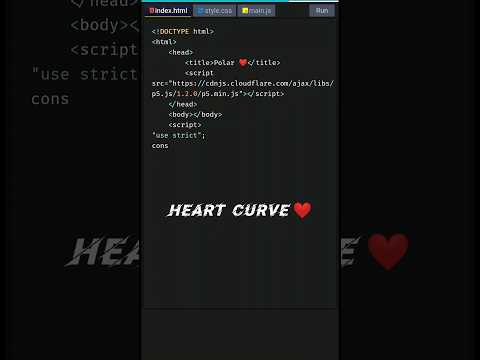 Create Animated Heart Curve with HTML Canvas | HTML5 Canvas Tutorial #shorts #coding #JavaScript