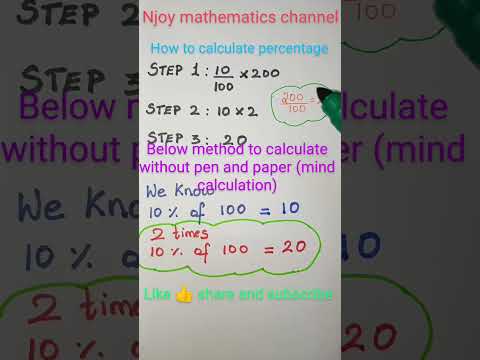 how to calculate percentage 10 % of 200/mind calculation/per means for each/cent means 100.