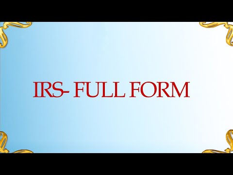 IRS FULL FORM || FULL FORM OF IRS || आईआरएस फुल फॉर्म