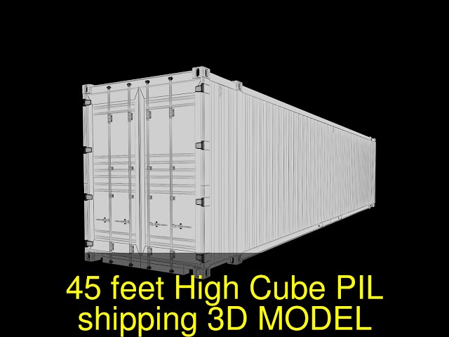 45 feet High Cube PIL shipping container 3D Model - FlatPyramid