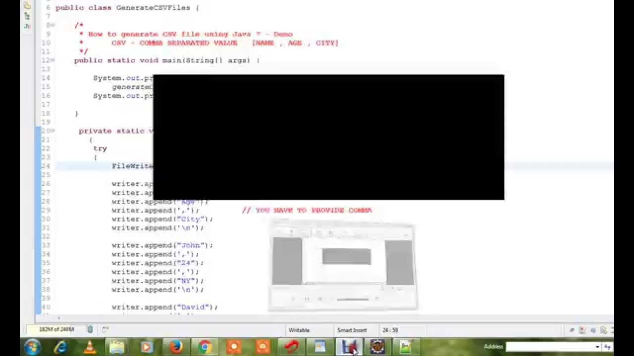 HOW TO  CREATE A CSV FILE USING JAVA DEMO