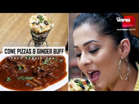 Cone Pizzas and Ginger Buff at Cafe de Patan