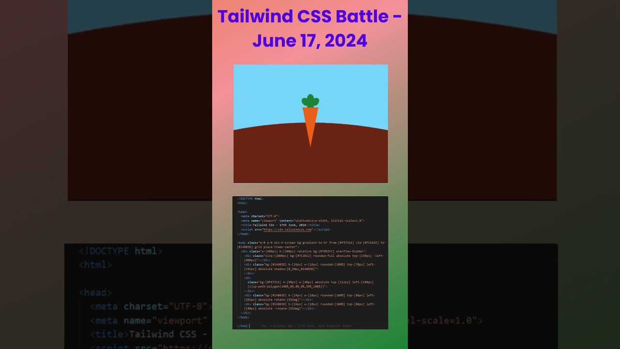Tailwind CSS Battle Solution: June 17, 2024 #tailwindcss #tailwind #shortsfeed