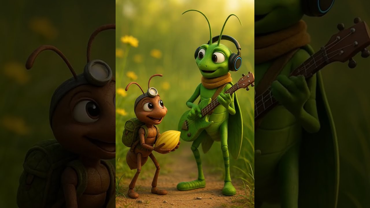 The Ant and the Grasshopper Story - Moral Stories for kids