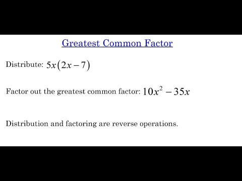 Greatest Common Factor