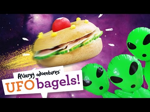 UFO Bagels for an 'out of this world' fun lunch idea! (Gluten free, dairy free, nut free, egg free)