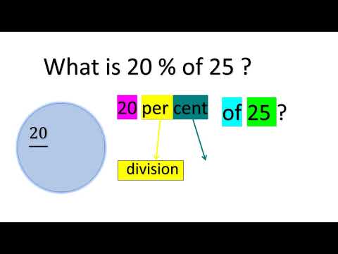 What is 20 % of 25