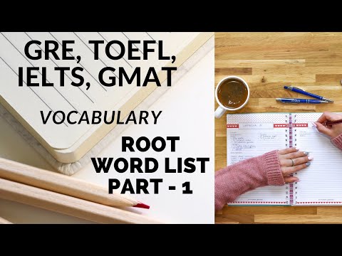 GRE Vocabulary Word List | Root word list |Part 1