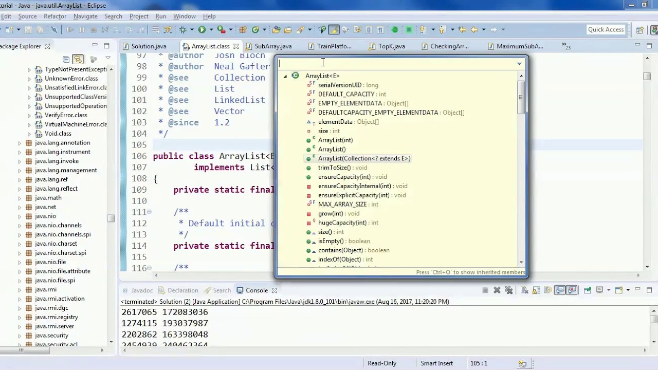 Shortcut to search a method in eclipse - Java