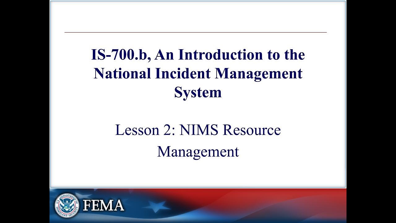 Lesson 2.1 – NIMS Resource Management