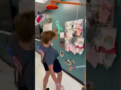 Guy Runs To Emergency Shower In Class Soaked