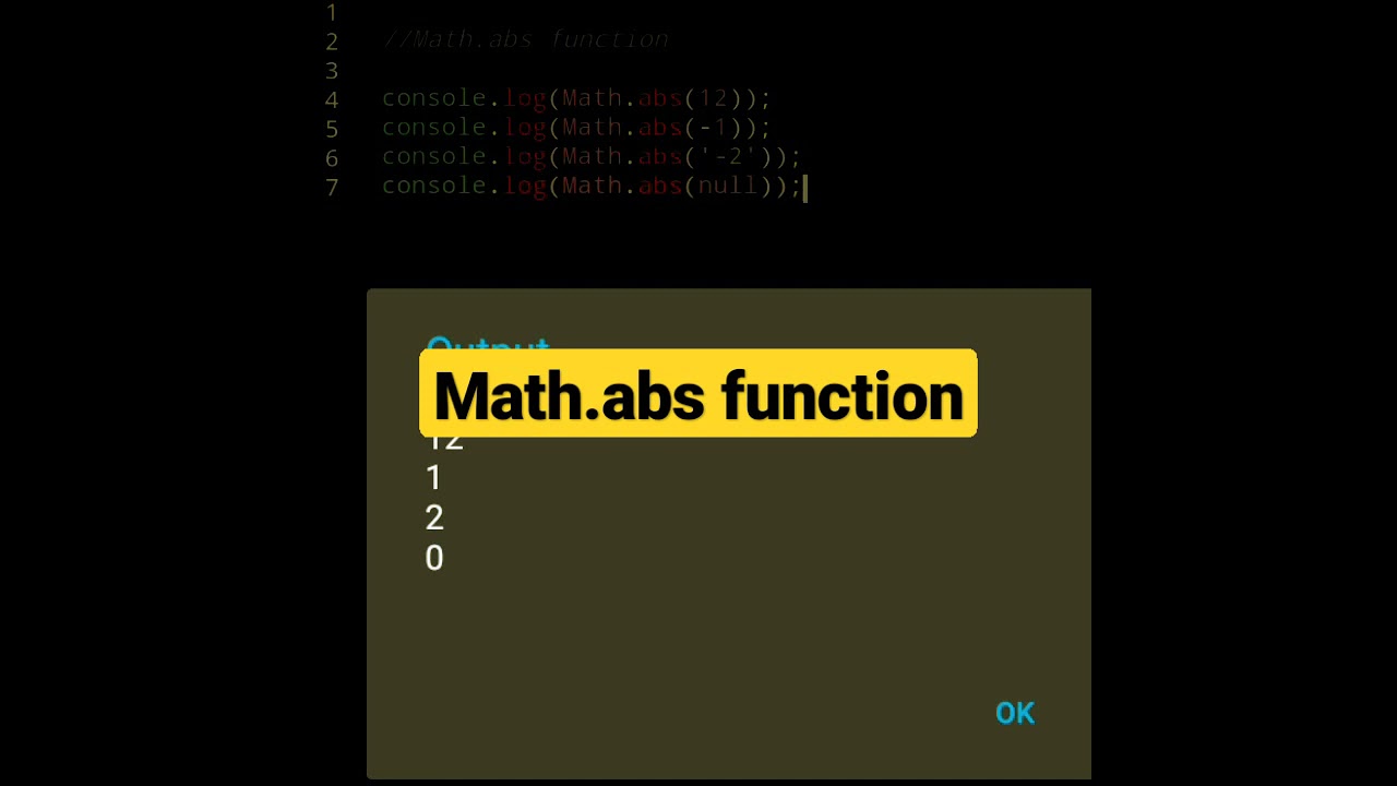Math.abs function | javascript tutorial #shorts #javascript #html