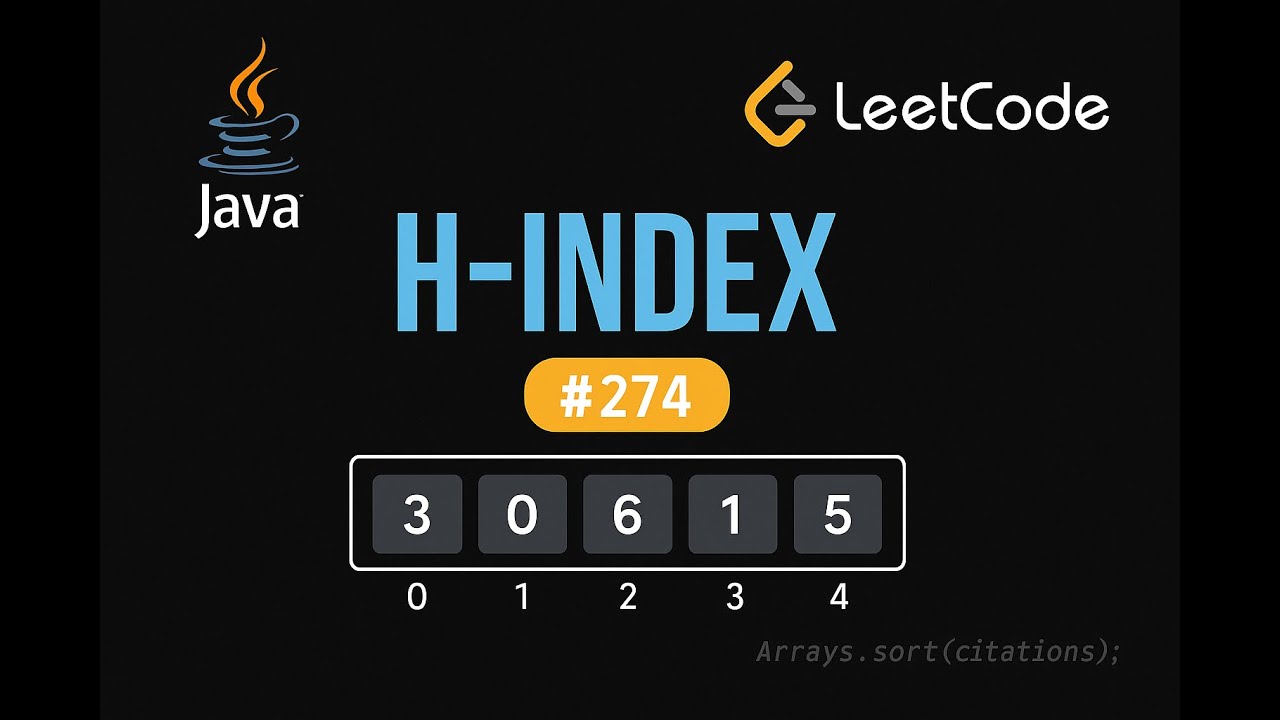 LeetCode 274: H-Index | Java Solution | Sorting & Counting