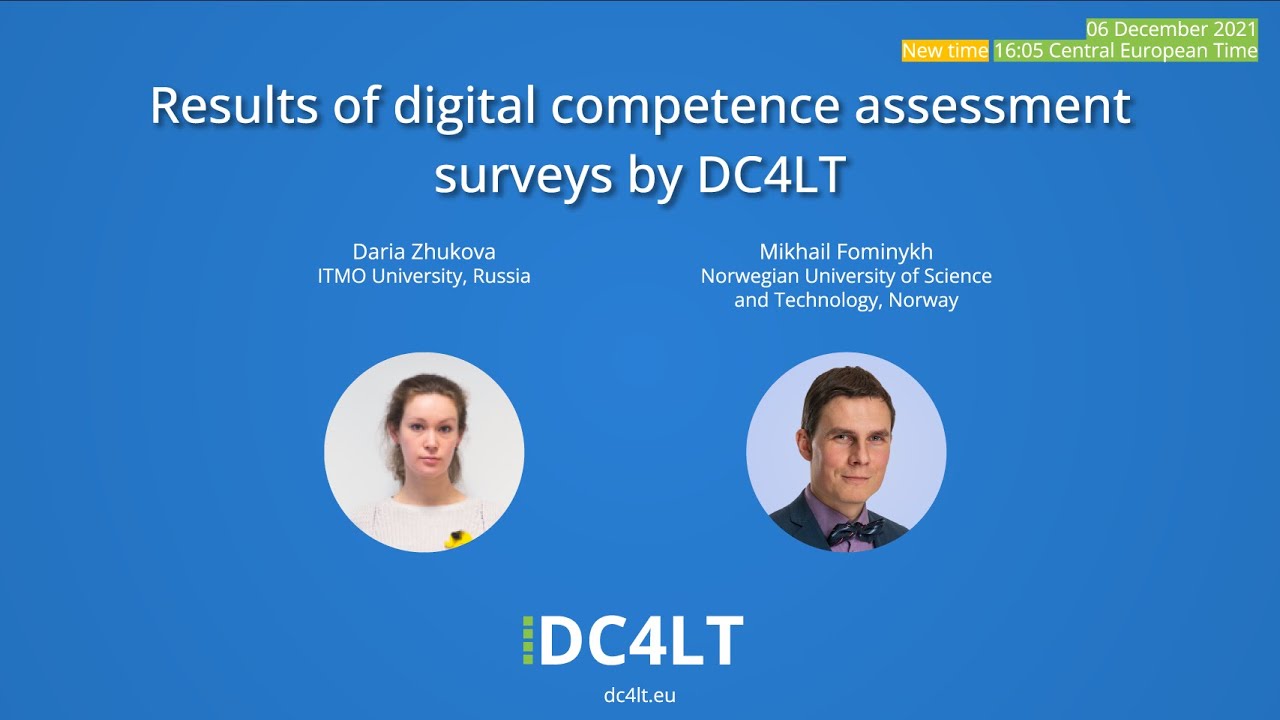 Results of digital competence assessment survey - Digital Language Teaching Global Webinar by DC4LT
