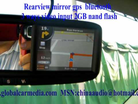2-1 rearview mirror gps bluetooth FM back camera input (TMC autodimming homelink)