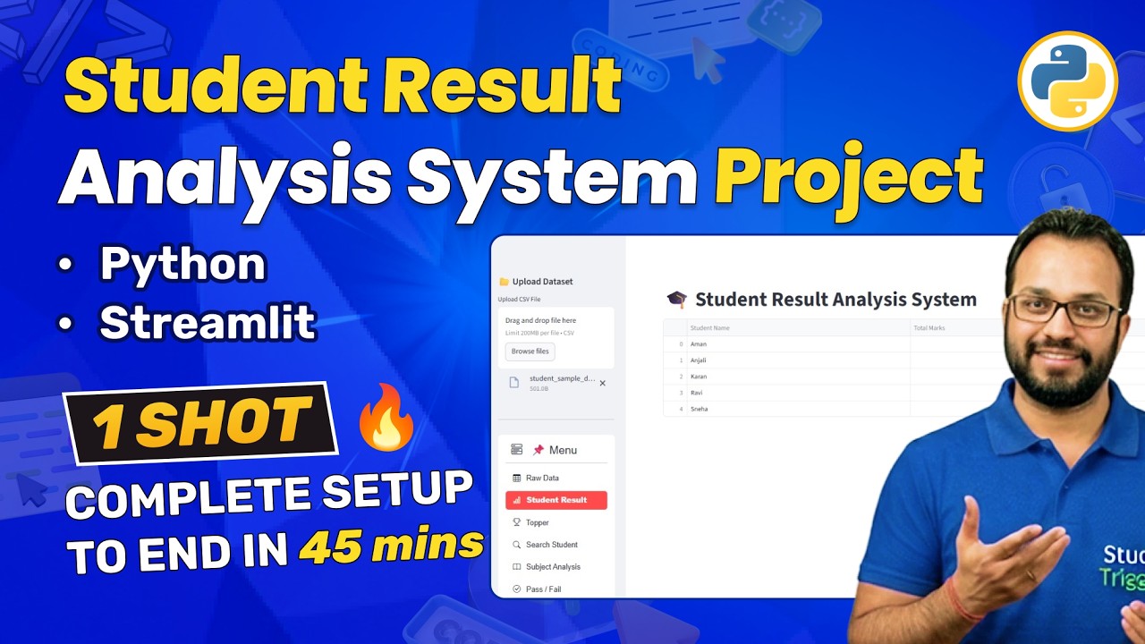 Student Result Analysis System | Python & Streamlit Project #1 (45 Min One Shot)