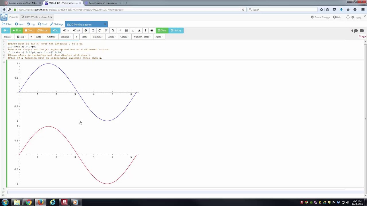 SageMathCloud - 2D Plotting