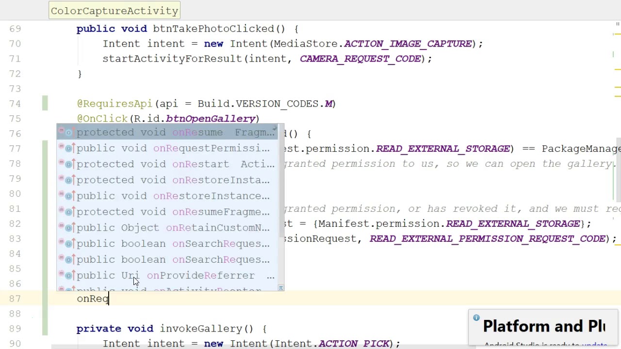 Android Runtime Permissions Code Demonstration