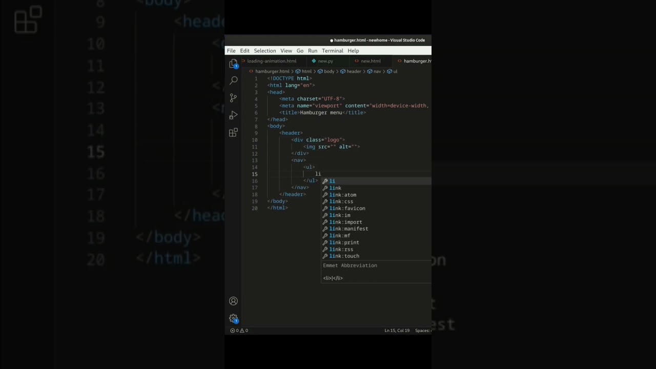 Hamburger Menu | HTML CSS