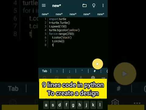 python code using Turtle || Green design in pydroid 3✨#shorts #programming #coding