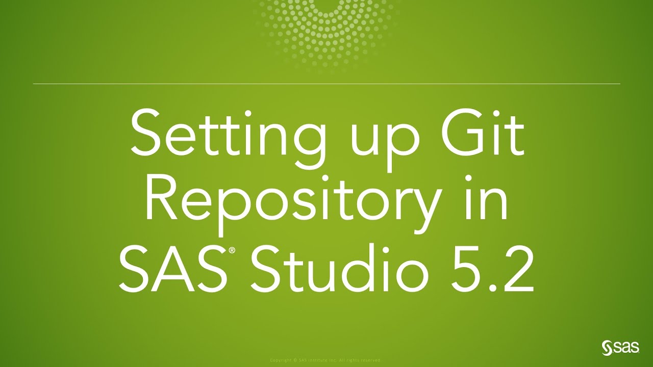 Setting up Git repository in SAS Studio 5.2