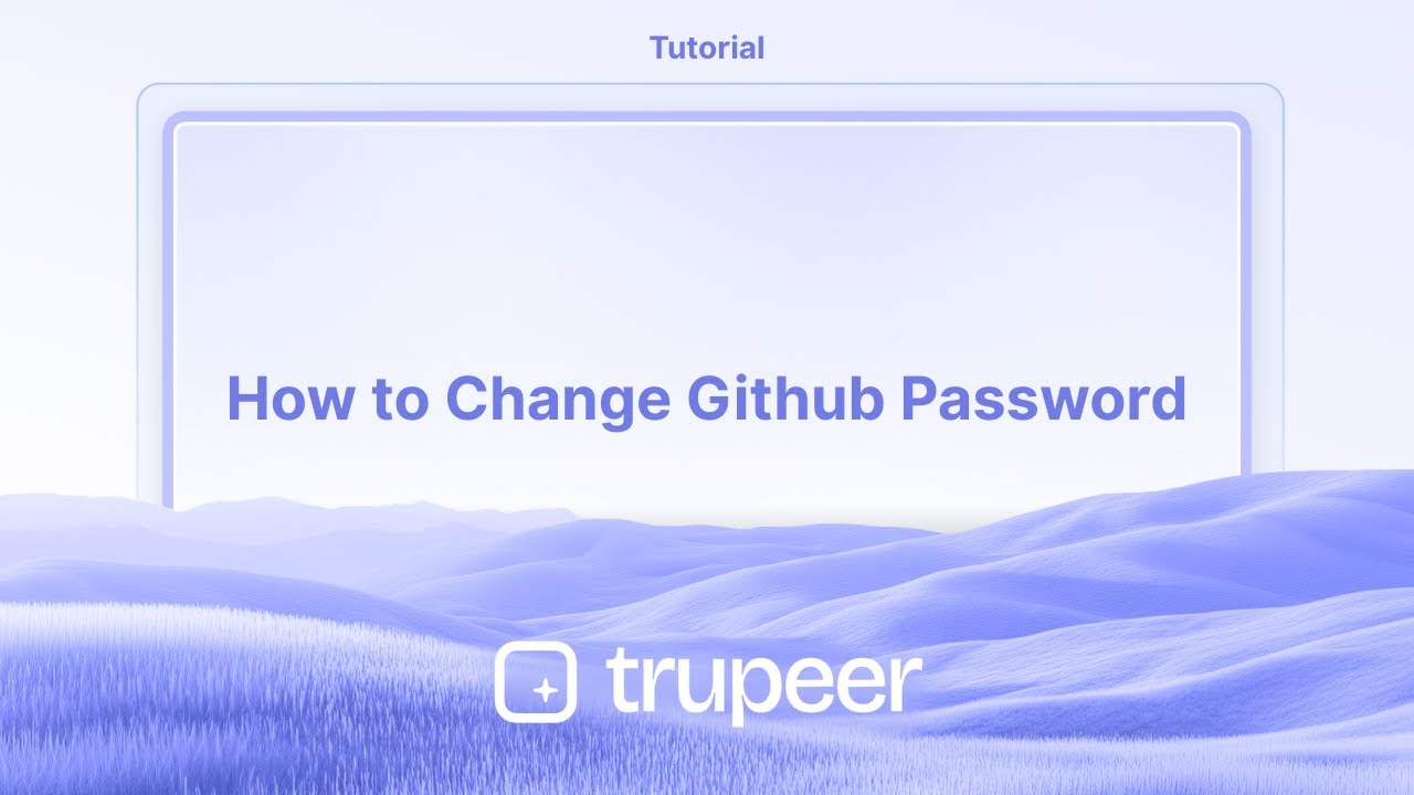How to Change Github Password