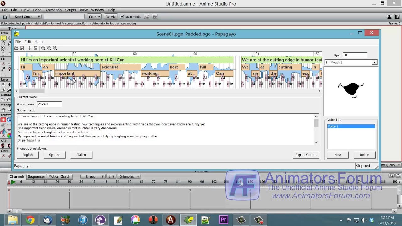 Anime Studio LipSync - Using Papagayo Effectively