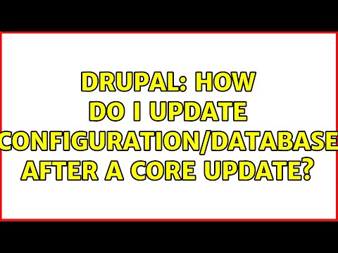Drupal: How do I update configuration/database after a core update?
