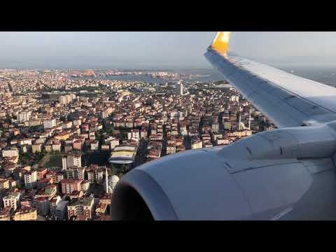 Amazing landing at Istanbul Sabiha Gokcen (SAW) airport from Madrid (MAD) on a Boeing 737-800