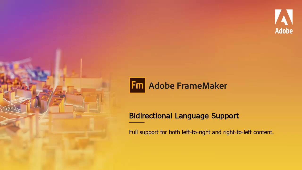 Bidirectional language support in Adobe FrameMaker