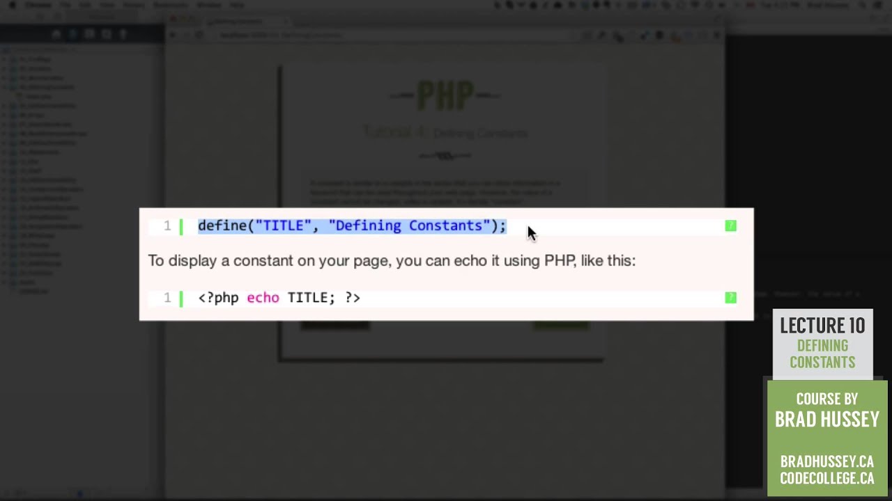 Defining Constants [#10] Code Dynamic Websites with PHP