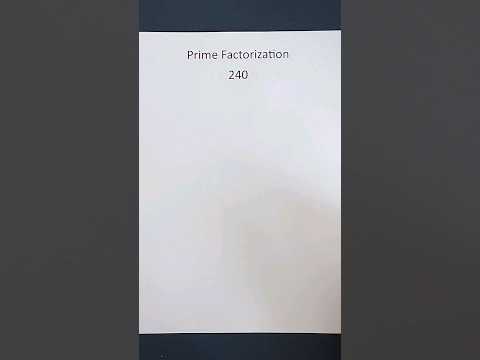 Quick Prime Factorization Tutorial