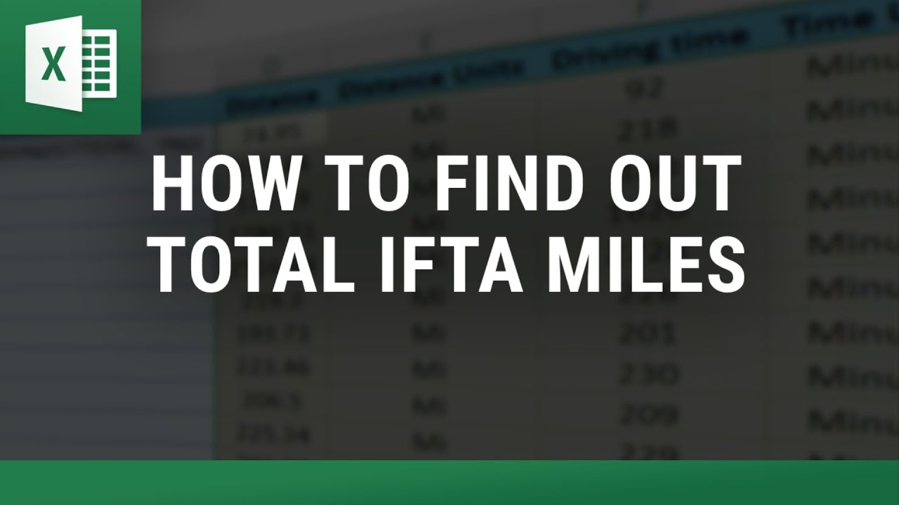 How to find out total IFTA miles using Excel