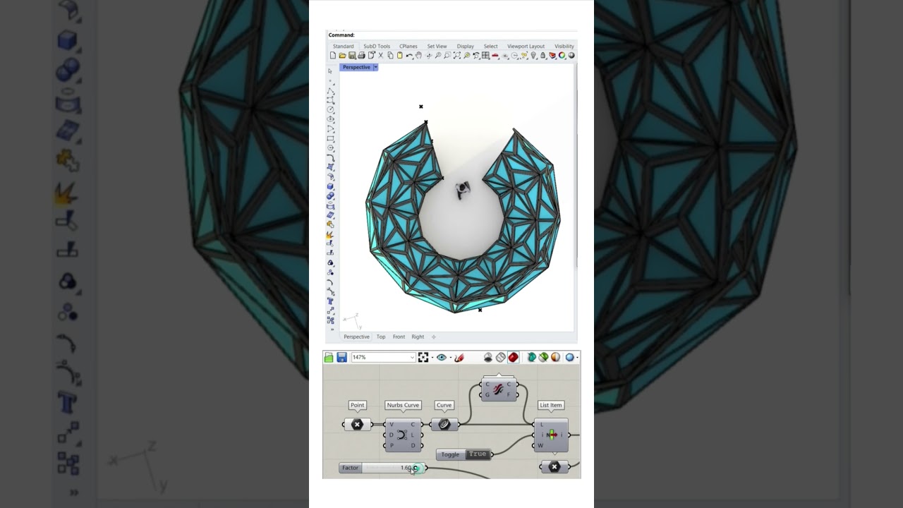 Rhino Grasshopper Tutorial (Lunchbox Attractor) #shorts