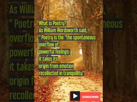 What is Poetry | Definition of Poetry| William Wordsworth| #shorts #poetry #definition #Ytcshorts