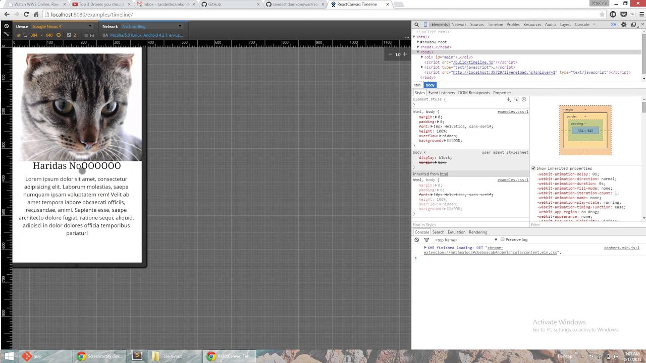 High performance canvas rendering for React components