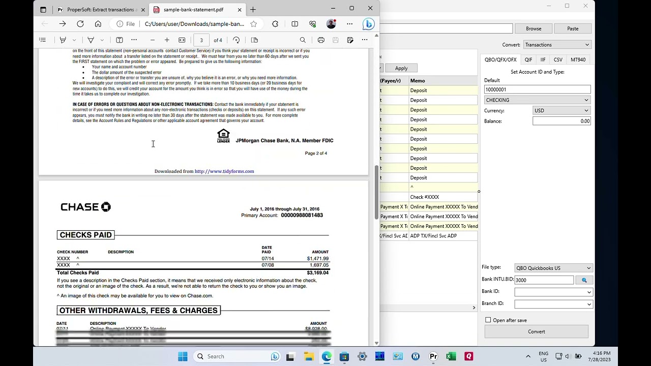 Extract Transactions From PDF Statements