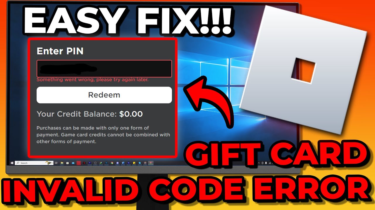 How To Fix Unexpected Error Or Invalid Code For Redeeming Gift Card For Roblox 2025