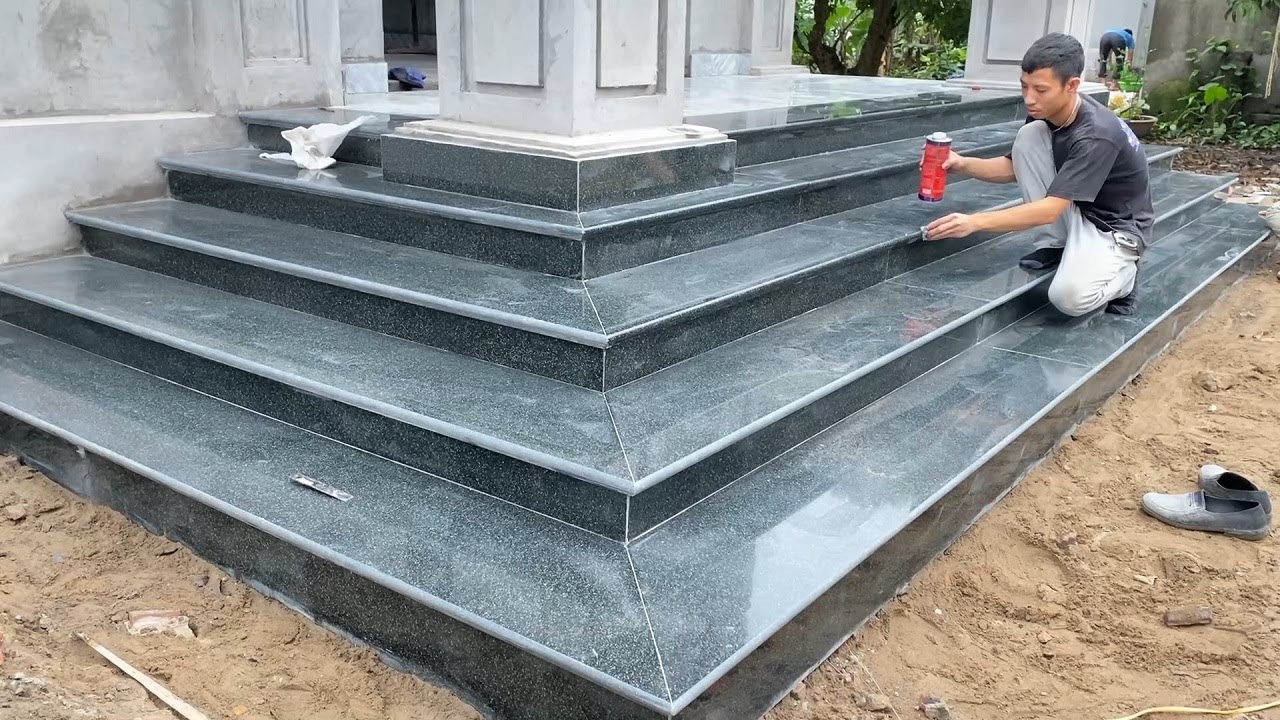 Technology Installation of stairs made of marble .it looked amazing