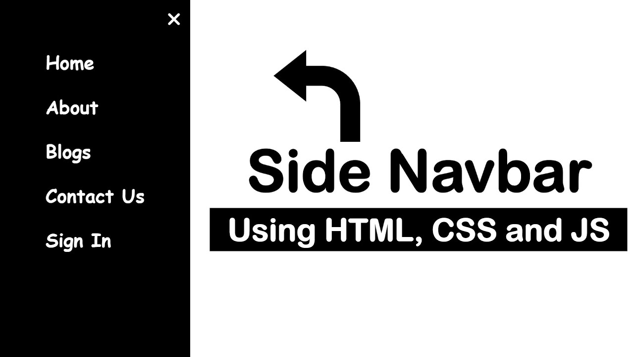 Build a responsive Side Navbar using HTML, CSS and JavaScript in 10 min!