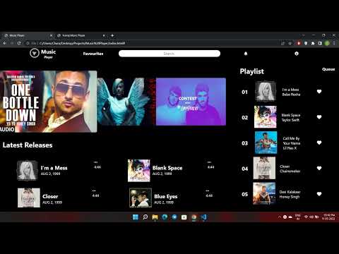 I build Front End of a Music Player using HTML , CSS only. || WebD with Charan