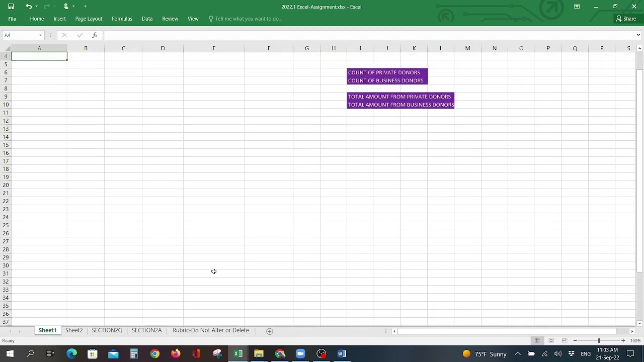 2022 1 CMPS1014 Assignment 2 Excel Walk thru