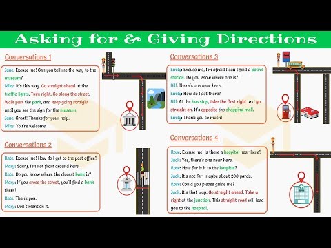 How to ASK FOR and GIVE DIRECTIONS in English 👉 Daily English Conversation (Part I)