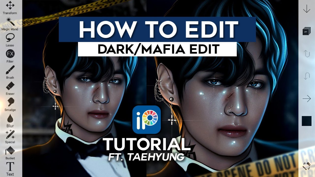 HOW TO EDIT | Dark/Mafia Edit Tutorial | ibisPaintX (Tutorial 26) Ft. BTS Taehyung