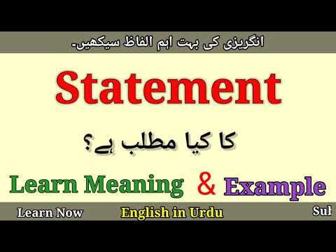 Statement Meaning in Urdu