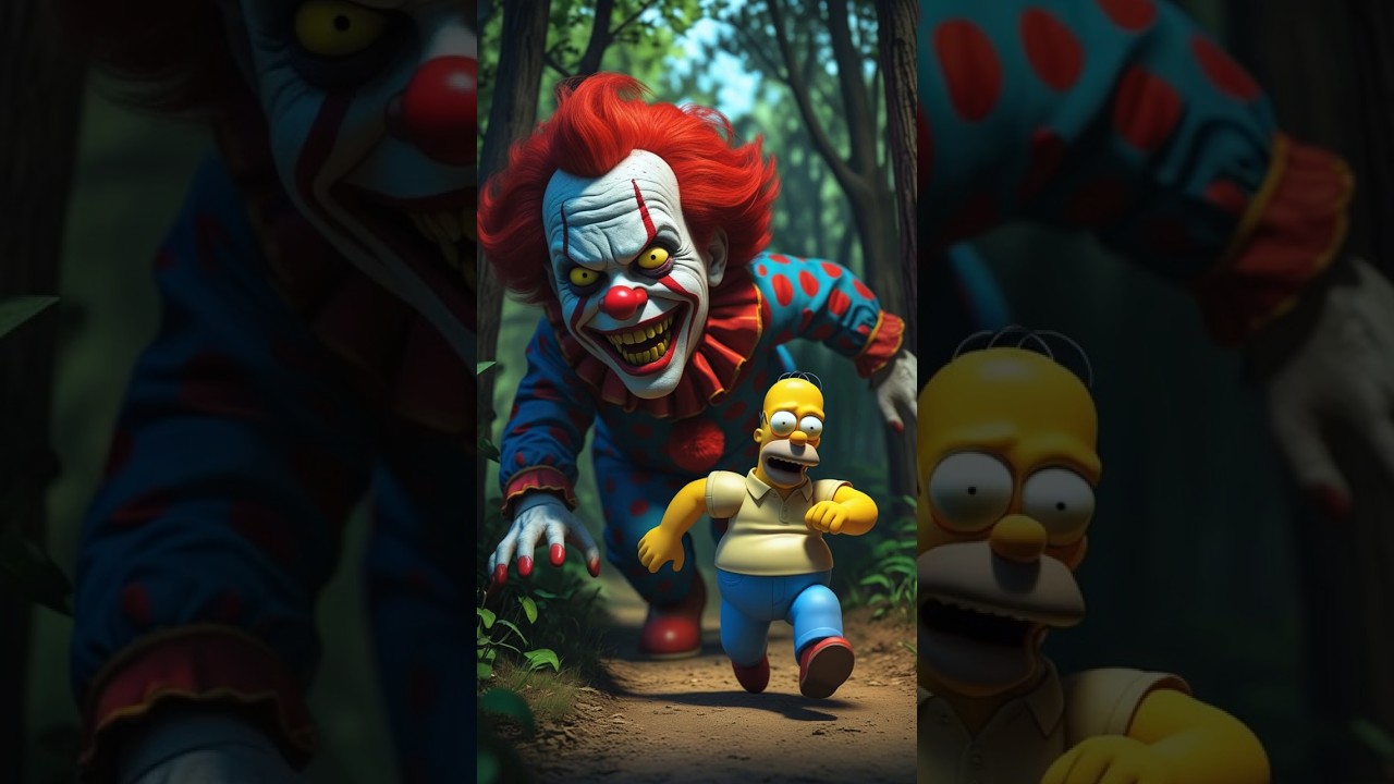 Scary Clown Invades the Simpsons Home!😱| Horror Cartoon Animation