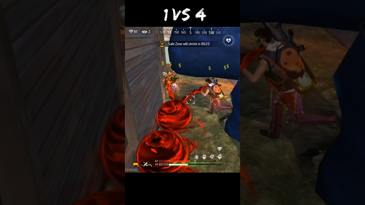 Impossible AWM Clutch 🤯 1 vs 4🔥 #freefire #badge99