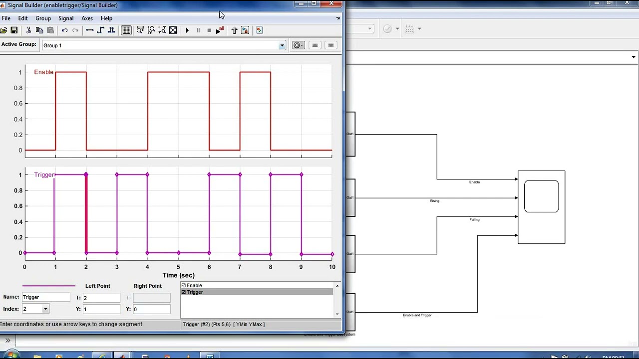 Trigger subsystem enable subsystem creation model